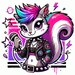 Punk Rock Grrl Squirrel Sticker - Etsy