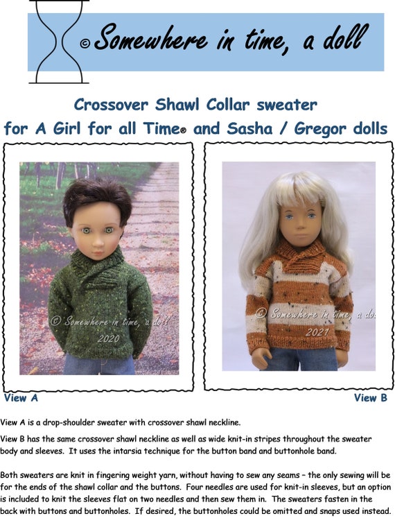 PDF Knitting Pattern for Crossover Shawl Collar Sweater for A - Etsy