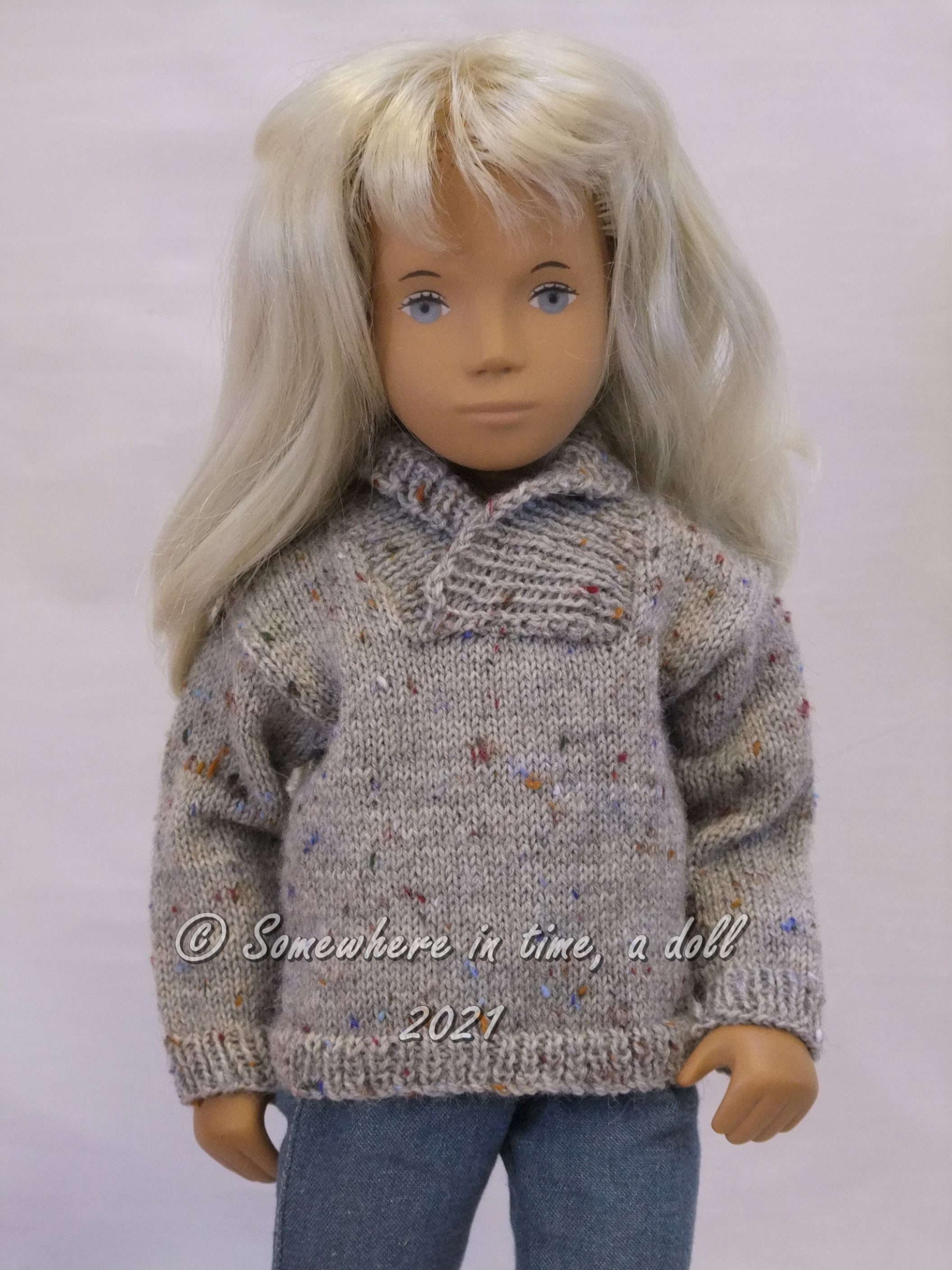 PDF Knitting Pattern for Crossover Shawl Collar Sweater for A Girl for ...