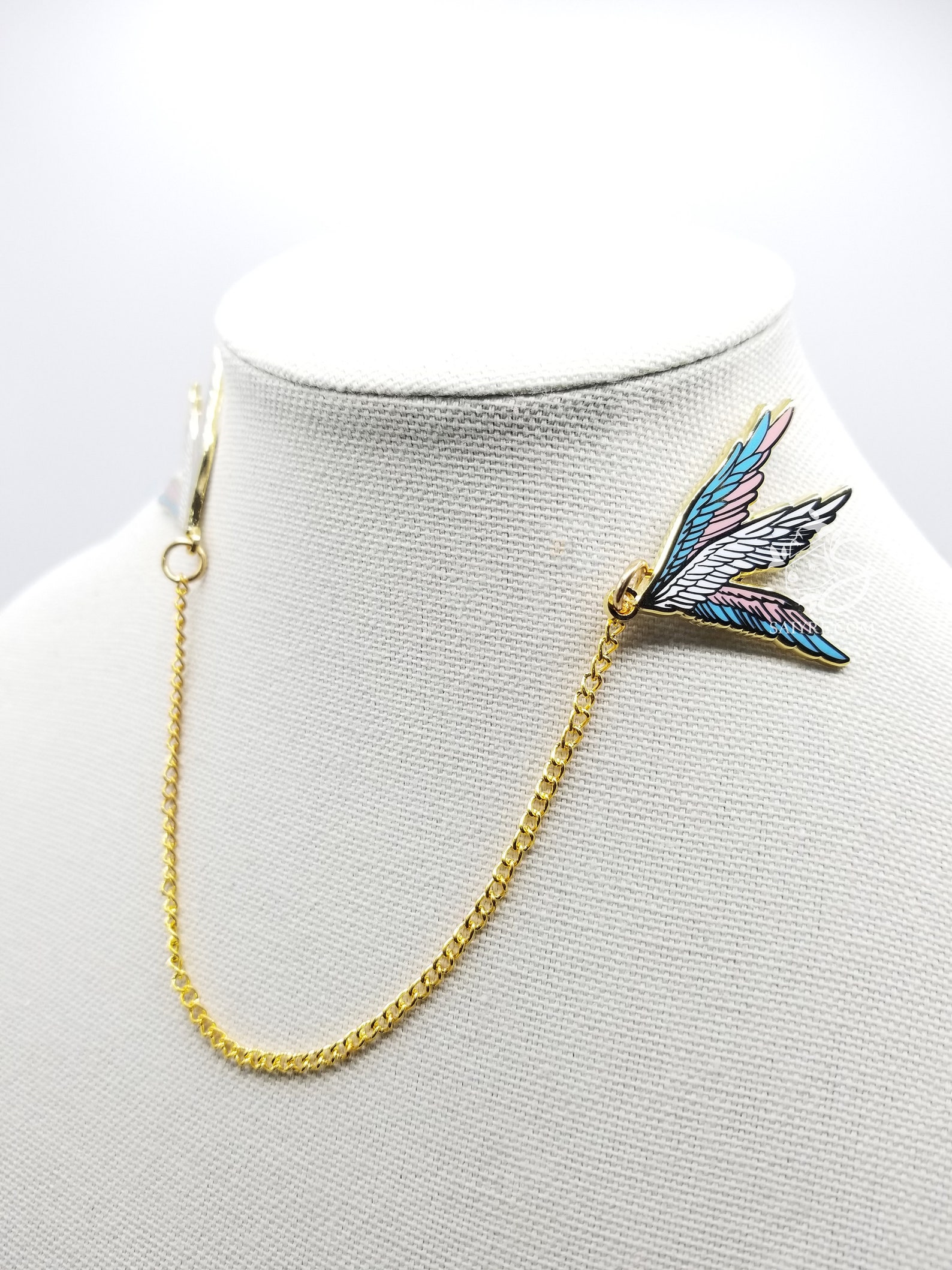 Seraph Wings LGBTQ+ Pride Collar Hard Enamel Pins | Colorful Angel ...