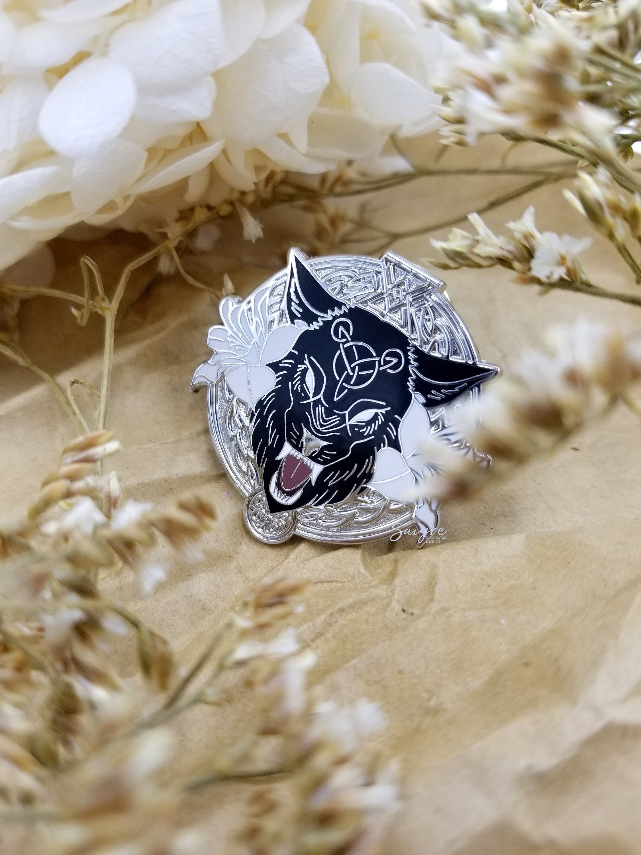 Fenrir Hard Enamel Pin Norse Collection | Etsy