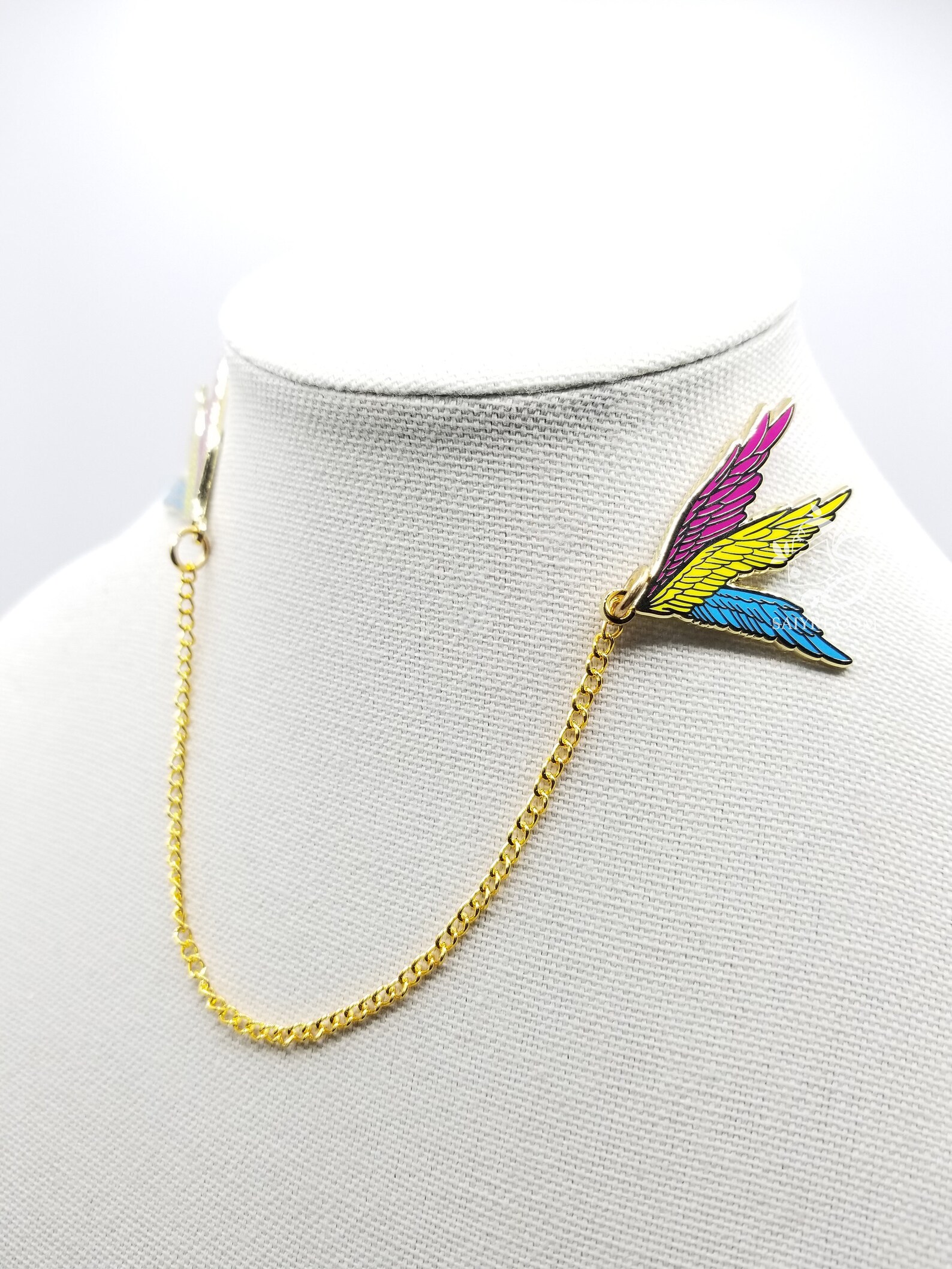 Seraph Wings LGBTQ+ Pride Collar Hard Enamel Pins | Colorful Angel ...