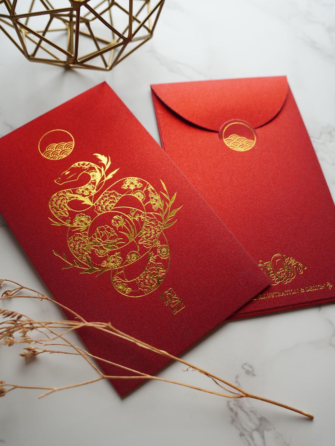 Year of the Snake Red Envelope: Gold Foil Lunar New Year Gifting - Etsy