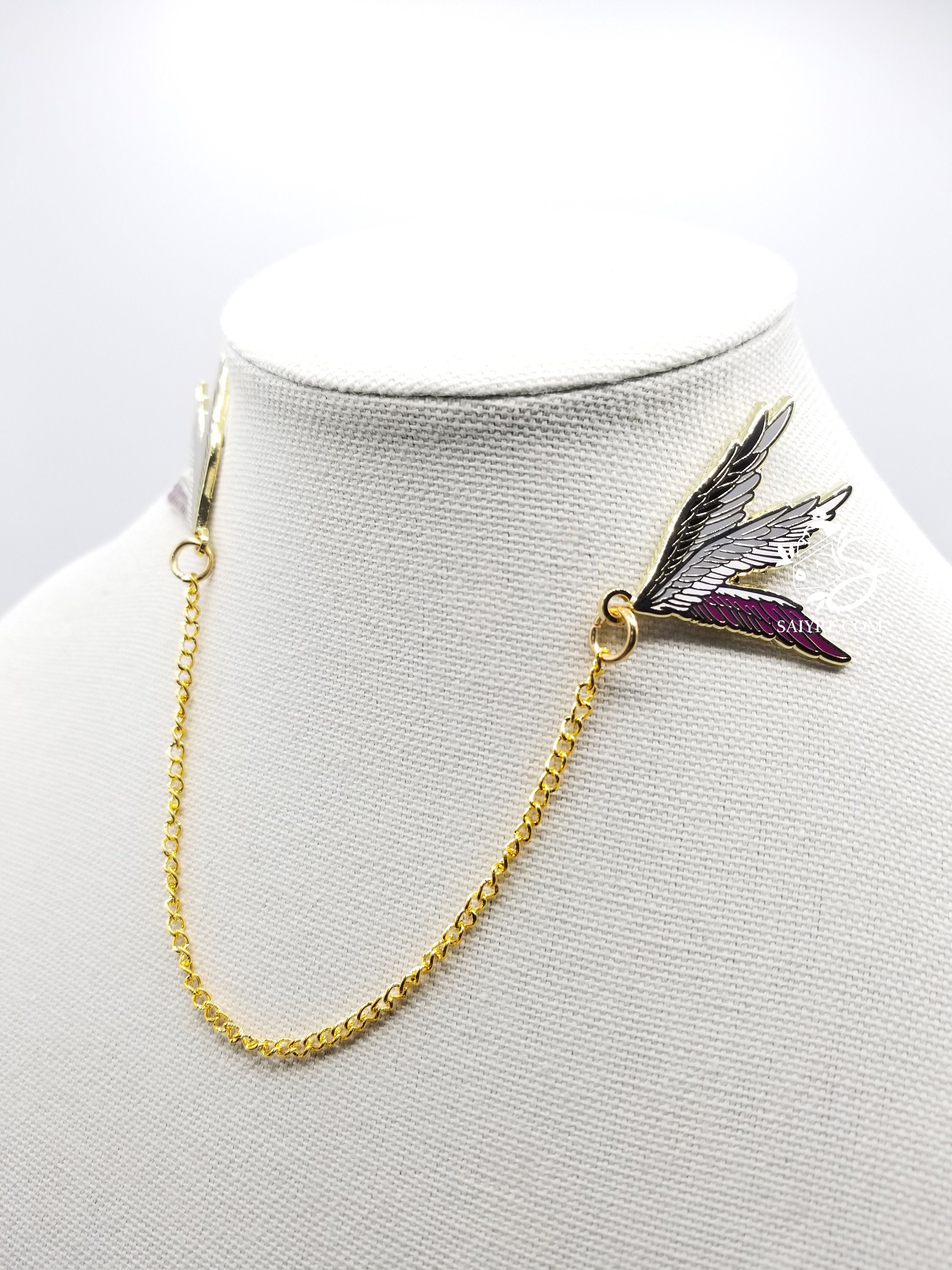 Seraph Wings LGBTQ+ Pride Collar Hard Enamel Pins | Colorful Angel ...