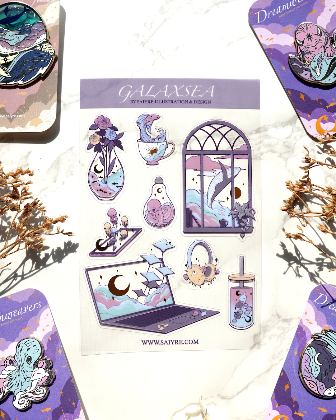 Galaxsea Sticker Sheet: Cosmic Sea Animals With Gold Foil - Etsy