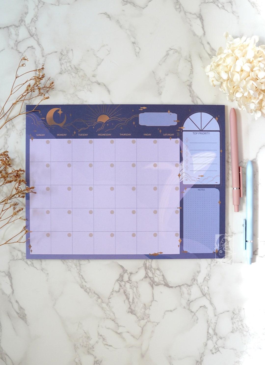 Sealestial Monthly Planner: Cosmic Sea Creature To-do List - Etsy