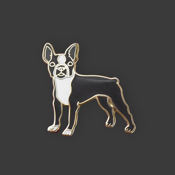 Boston Terrier Enamel Pin - Etsy