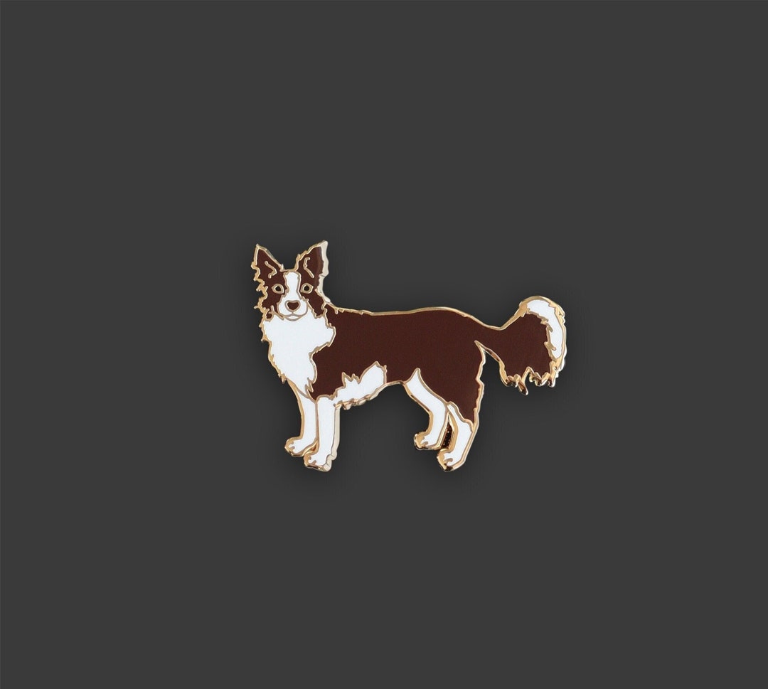 Border Collie Pin | Sage the Spunky Border Collie Hard Enamel Pin ...