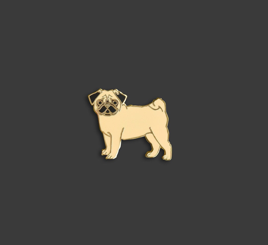 Pug Pin Badge | Pickles the Pudgy Pug Hard Enamel Pin | Doheny NYC ...
