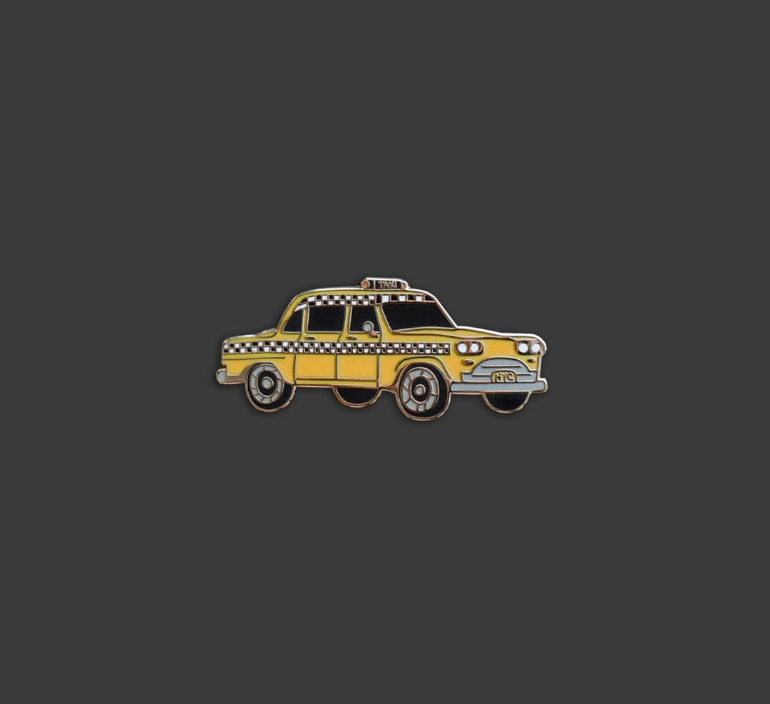 Taxi Cab Pin | Vintage Cab Checkered Yellow Taxi Hard Enamel Pin ...