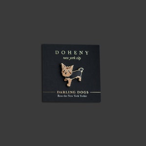 Yorkie Yorkshire Terrier Pin | Ross the New York Yorkie Hard Enamel Pin ...