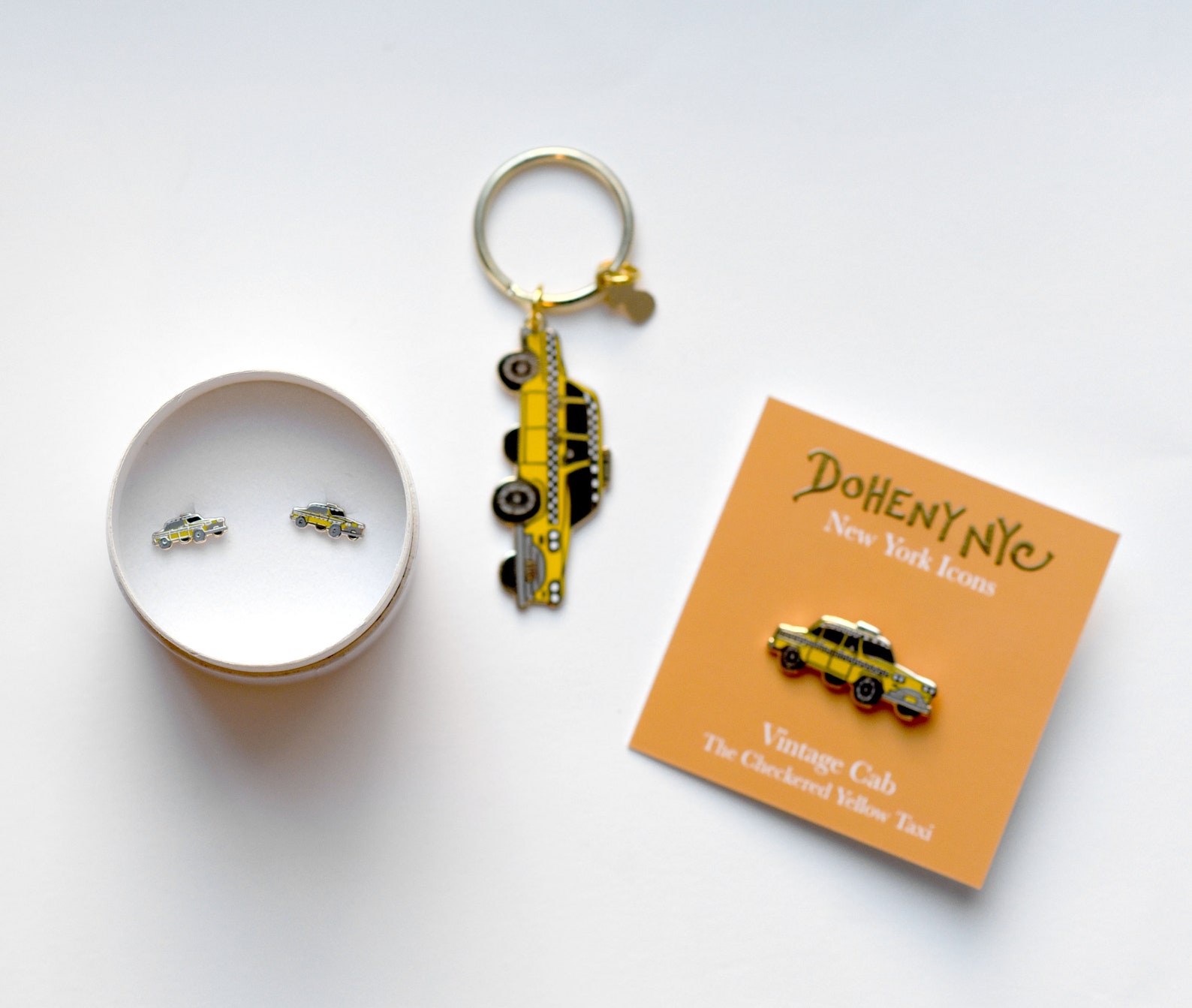 Taxi Cab Pin Vintage Cab Checkered Yellow Taxi Hard Enamel - Etsy