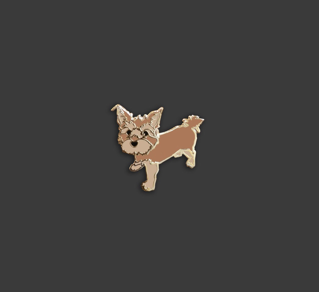 Golden Yorkie Pin Honey the Confident Golden Yorkie Hard Enamel Pin ...