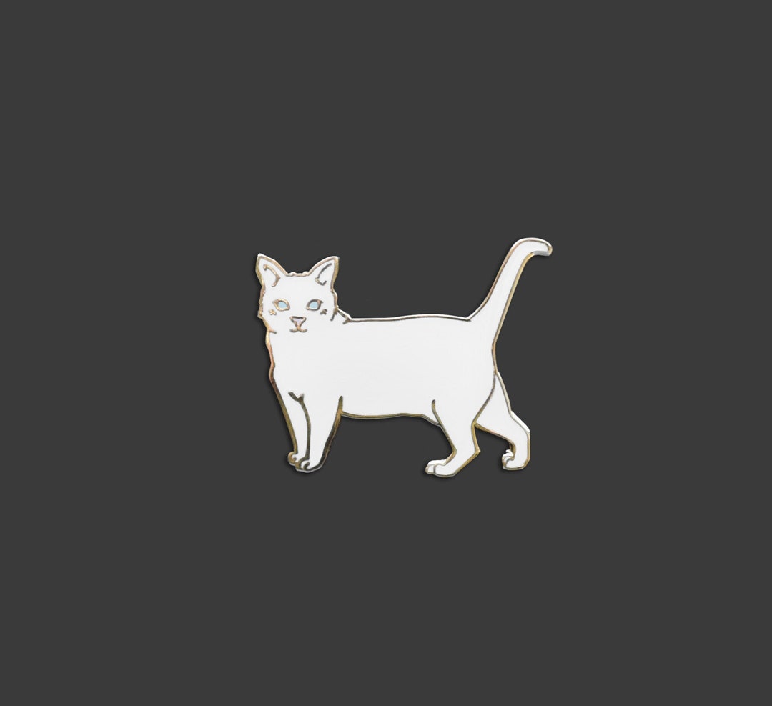 White Cat Pin | Pearl the Calm White Cat Hard Enamel Pin | Doheny NYC ...