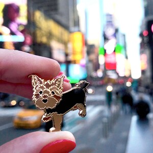 Yorkie Yorkshire Terrier Pin | Ross the New York Yorkie Hard Enamel Pin ...