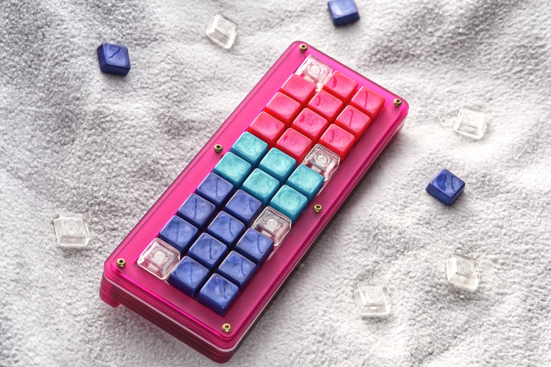 RAMA Grid Profile Keycaps: Resin MX Stem, Mica Powder Colored - Etsy