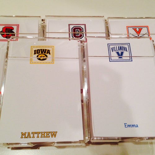College Themed Memo Paper in a Lucite Holder - Etsy