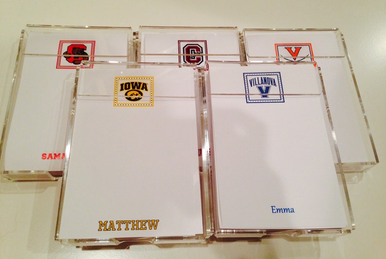 College Themed Memo Paper in a Lucite Holder - Etsy