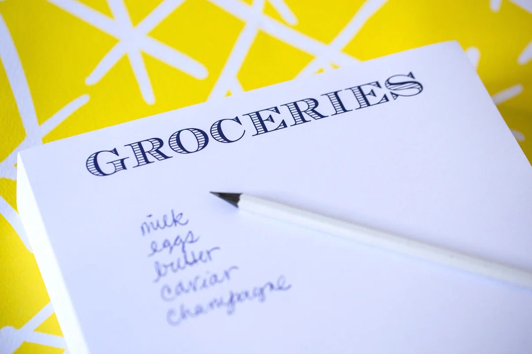 Chunky Luxe GROCERIES Note Pad Immediate Ship Available - Etsy