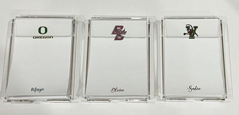 College Themed Memo Paper in a Lucite Holder - Etsy