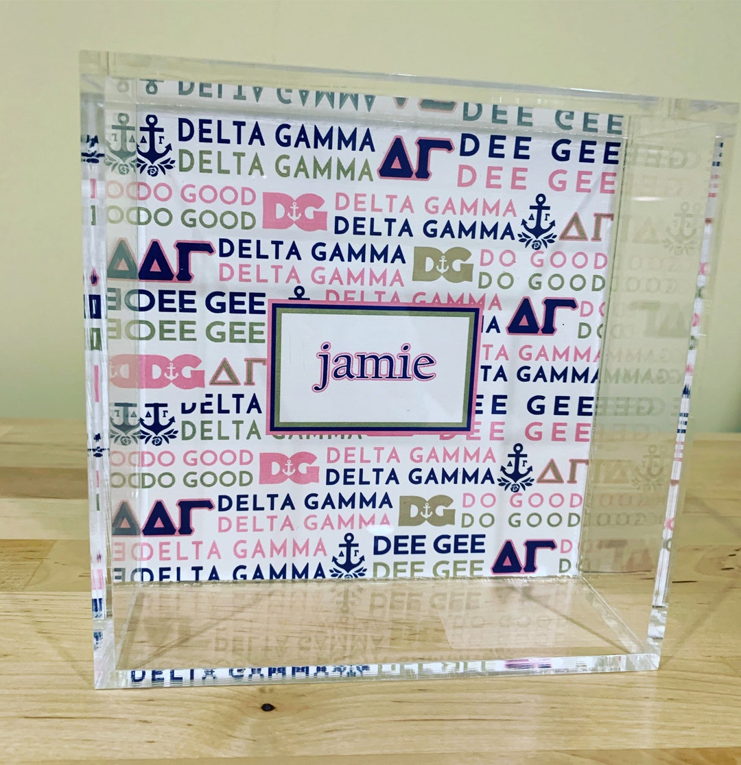 6” Square Lucite Tray With Personalized as You Like It! Sorority Themed ...