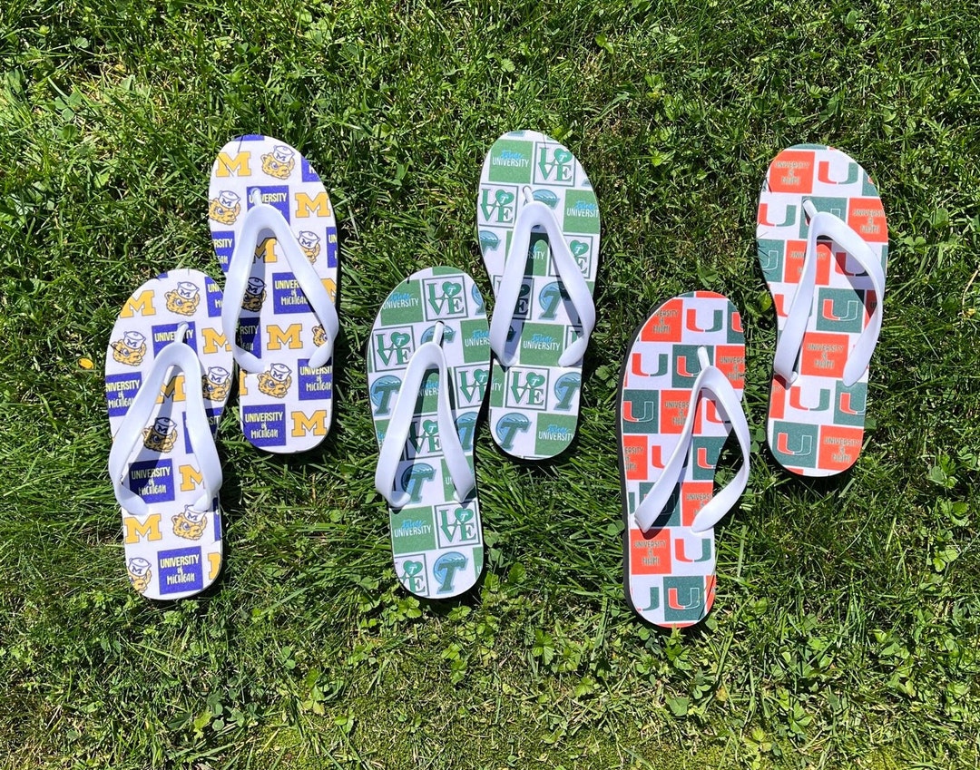 College Themed Flip Flops, Customized for Any School! - Etsy