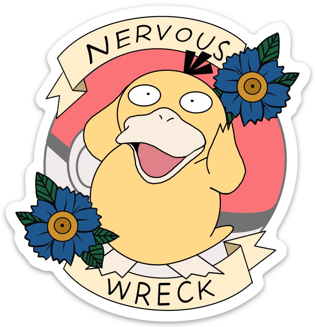 Psyduck: Nervous Wreck Small Sticker - Etsy