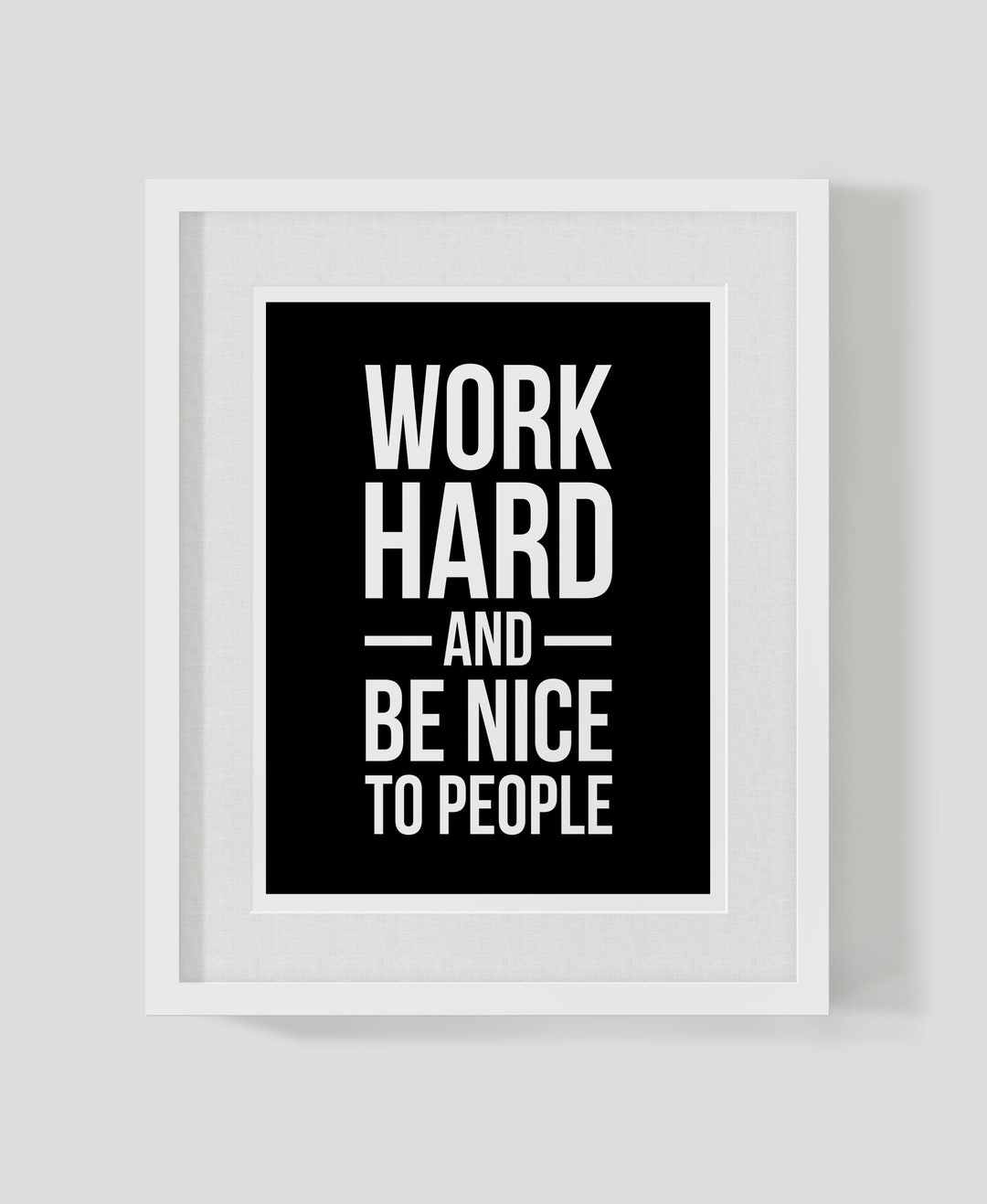 Work Hard and Be Nice Office Poster Home Decor Printable - Etsy