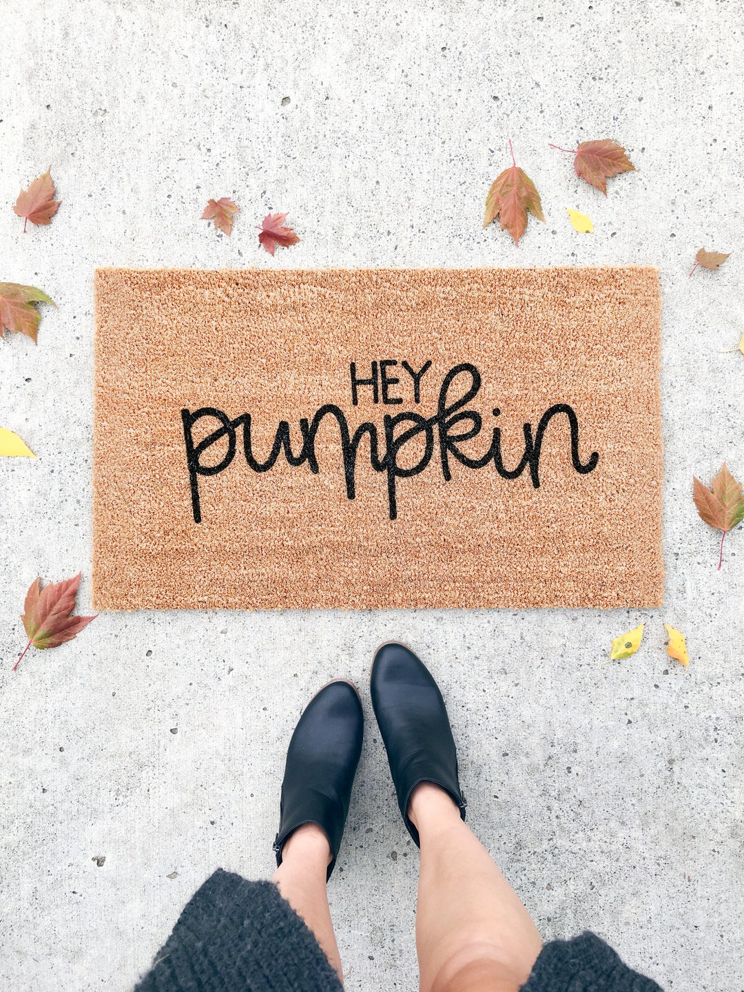 Hey Pumpkin Doormat . Fall Welcome Mat . Halloween Doormat . Autumn ...