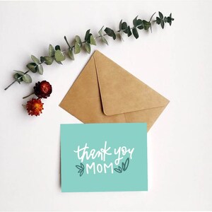 Mothers Day Card . Thank You Mom Note Card . Mother's Day - Etsy