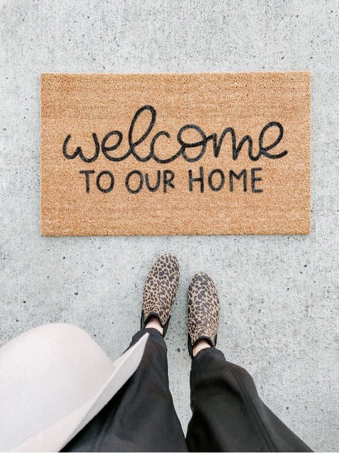 Welcome to Our Home Mat . Coir Doormat . Gift for Her . Custom Door Mat ...