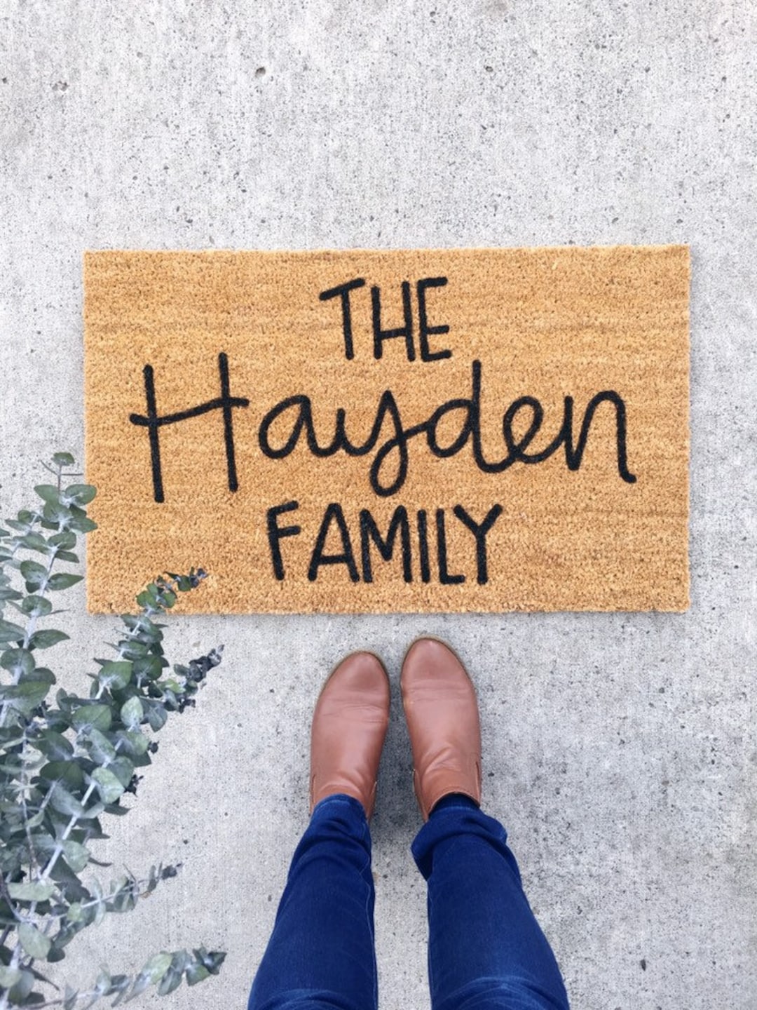Custom Family Name Doormat . Wedding Gift . Personalized Welcome Mat ...