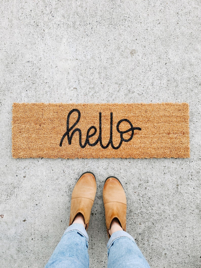 Hello Doormat . Mini Welcome Mat . Gift for Her . Small Coir - Etsy