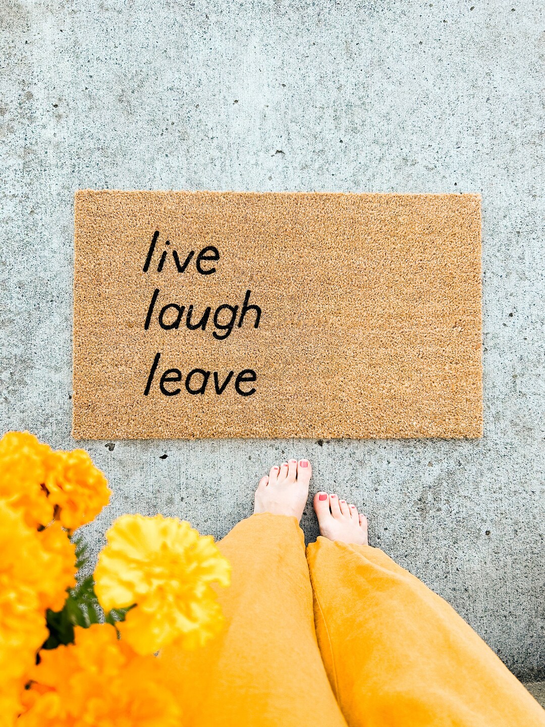 Live Laugh Leave Doormat . Welcome Mat . Funny Gift . Coir Mat ...