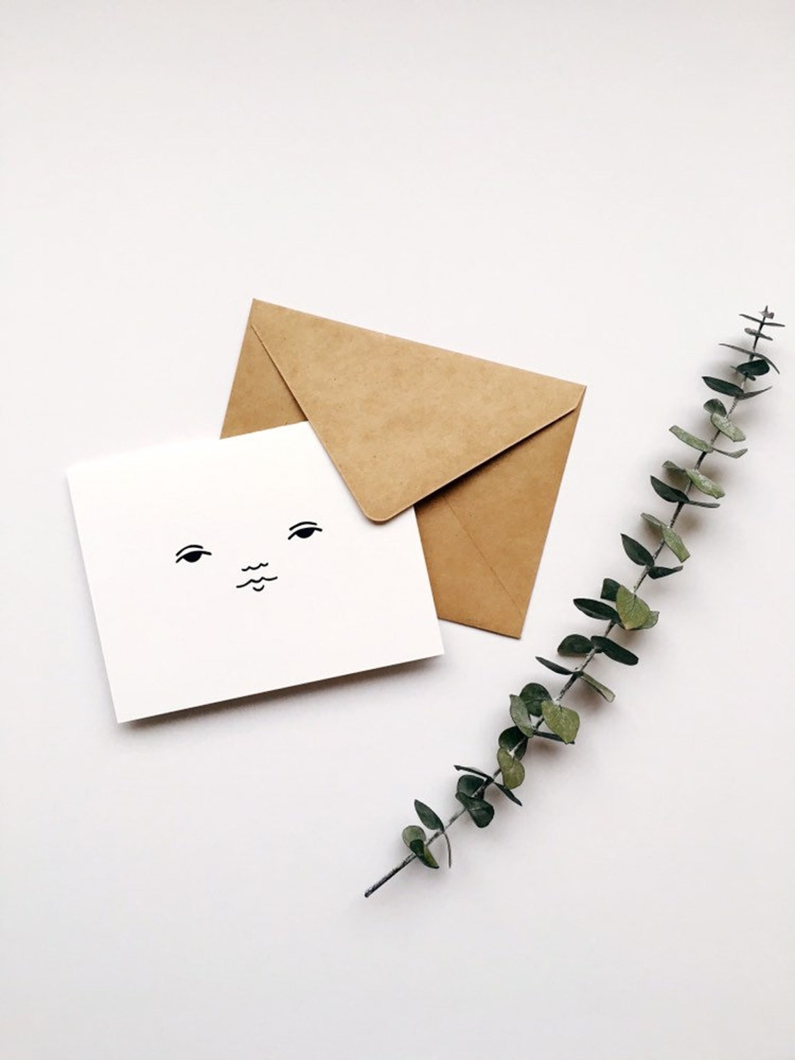 Cheeky Face Card . Blank Greeting Card . Blank Note Card . | Etsy