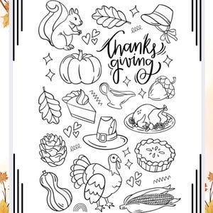 Thanksgiving Coloring Page-digital Download - Etsy