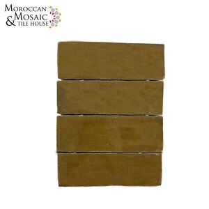 Moroccan Handmade in 2x6 Solid Color Zellige Tile Caramel - Etsy