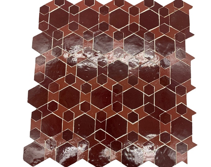 1 Square Foot Dark Red Zellige Tile Moroccan Tile Handmade Square ...