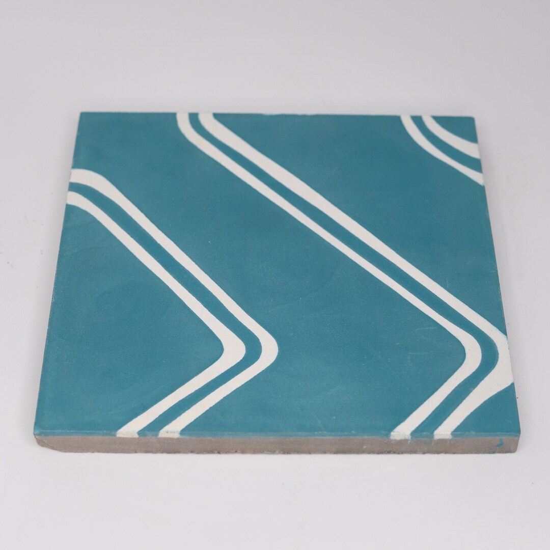 Moroccan Handmade Cement Tile. 8inch X 8 Inch Floor & Wall Chawen Blue ...