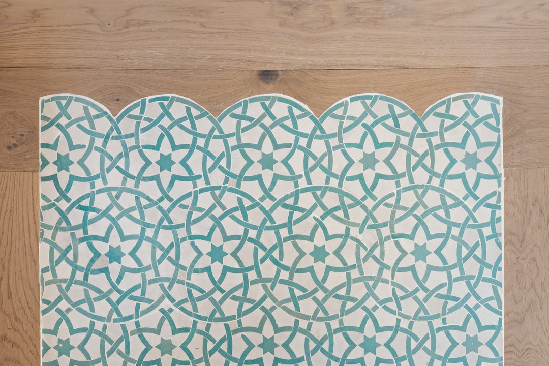 Reef Mosaic Tile, 12in X 12in Panel, Floor & Wall in Turquoise - Etsy