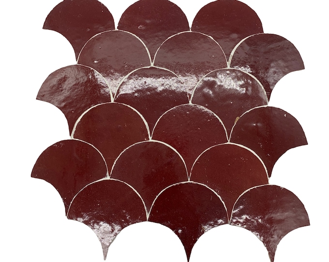 1 Square Foot Dark Red Zellige Tile Moroccan Tile Handmade Square ...