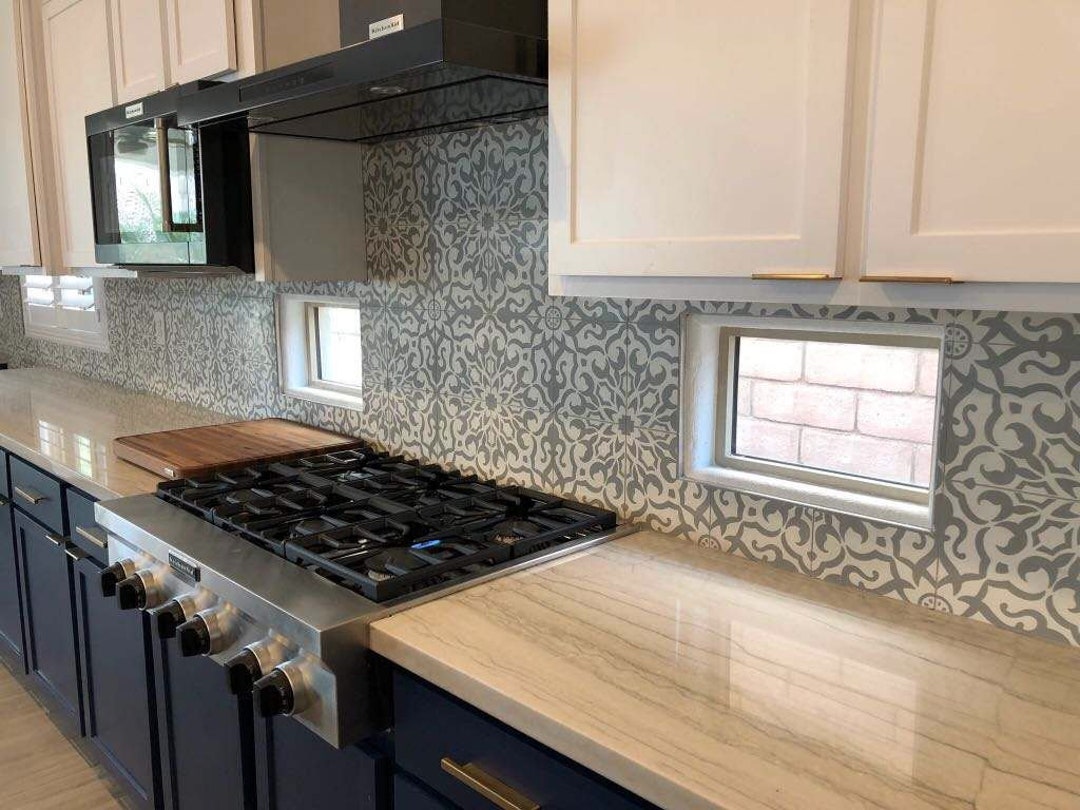 Moroccan Handmade Cement Tile. 8inch X 8 Inch Floor & Wall Atlas White ...