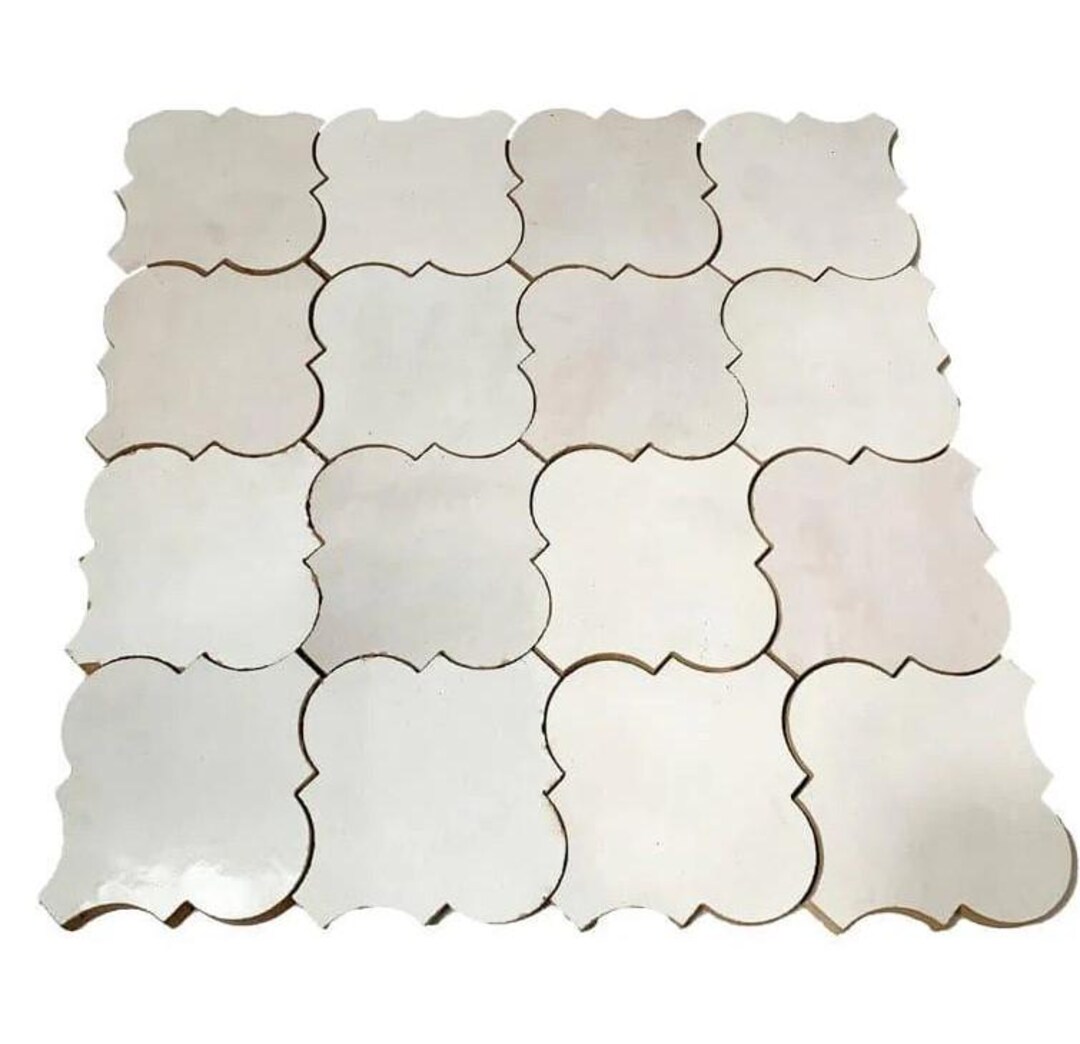 Contemporary Zellige Panels, Arabesque Off-white, SAMPLE PIECE ...