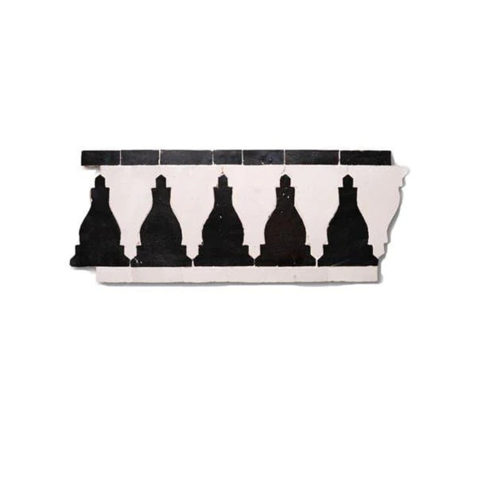 Palma Mosaic Border, 12" X 5" X 1/2", Black and White - Etsy