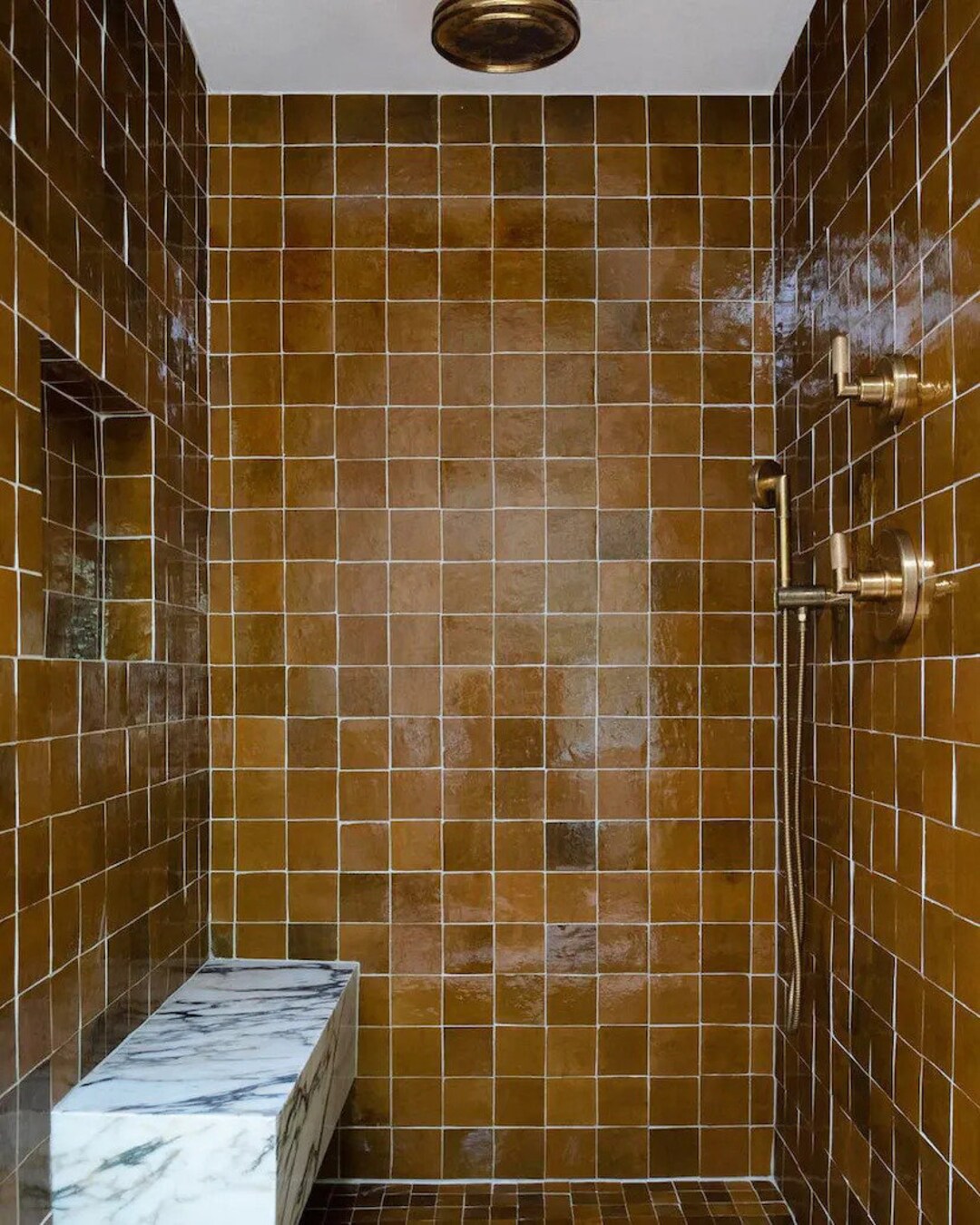 Moroccan Zellige Mosaic Tile 4x4in. Floor & Wall in Caramel - Etsy