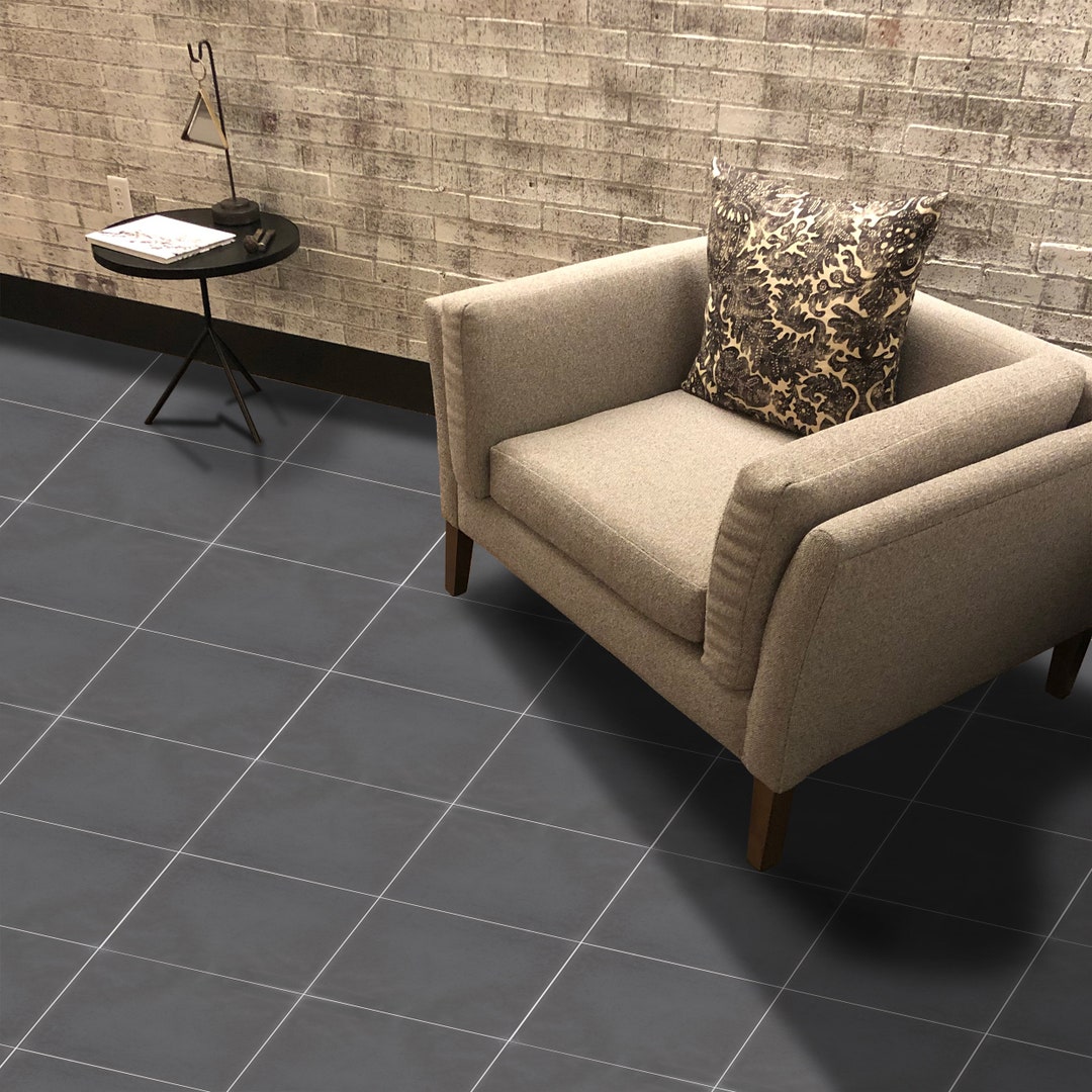 Cement Solid Charcoal Square in 8''x8''x5/8'' Floor & Wall - Etsy