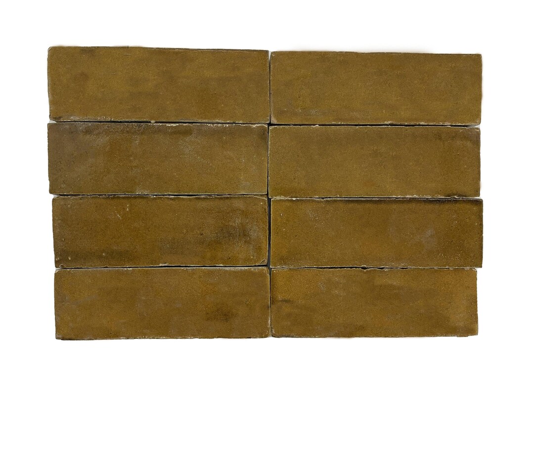Moroccan Handmade in 2x6 Solid Color Zellige Tile Caramel - Etsy