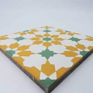 Moroccan Handmade Cement Tile. 8inch X 8 Inch Floor & Wall Ahfir Yellow ...