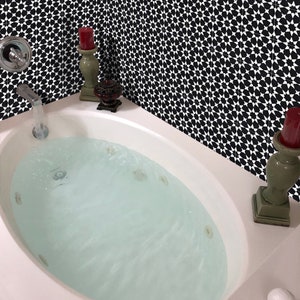 Moroccan Handmade Cement Tile. 8inch X 8 Inch Floor & Wall Medina Black ...