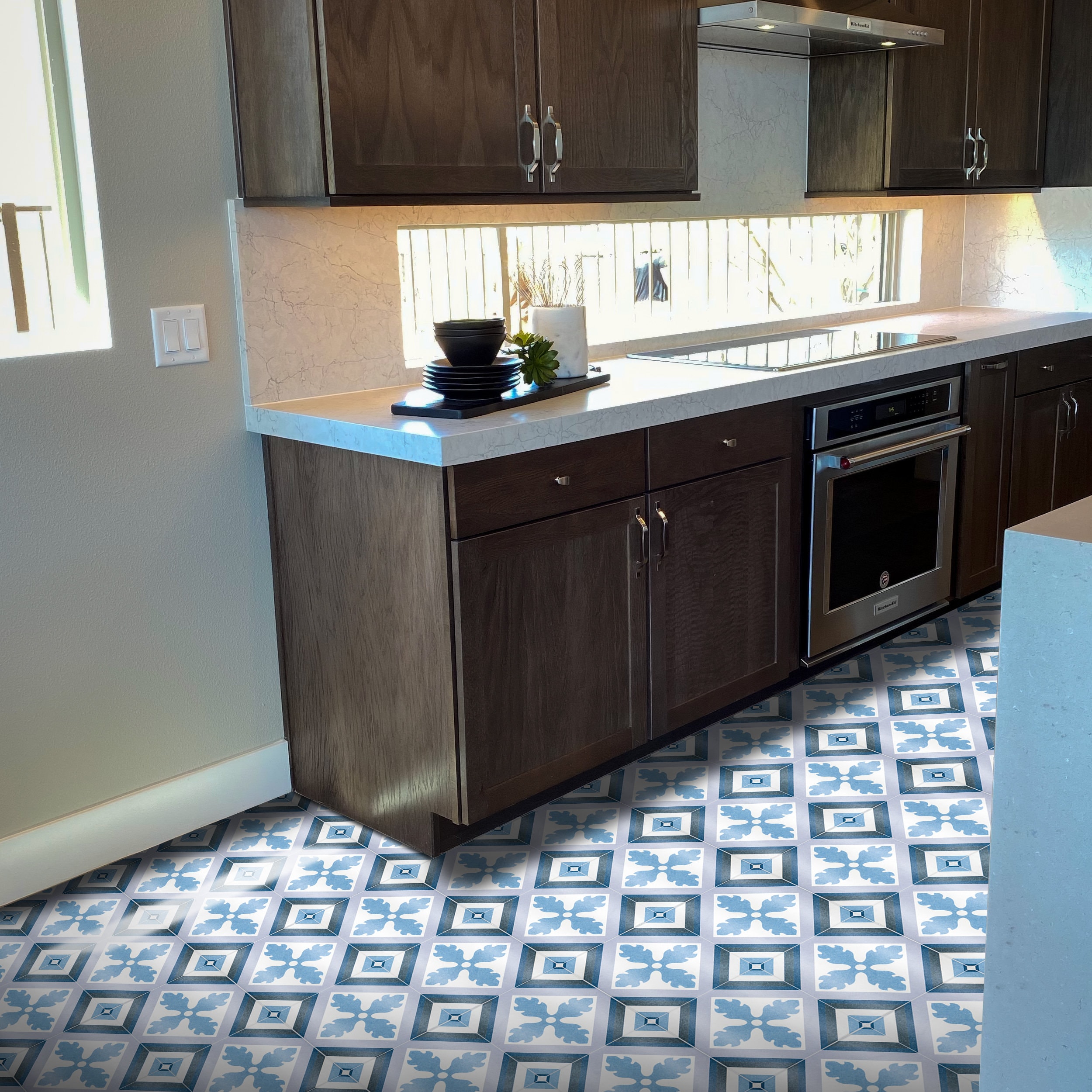 Avila 10 X 10 Ceramic Tile for Floor/wall in Blues and Dark | Etsy